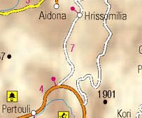 Map of the Meteora, Kalambaka, Kastraki area, mainland Greece