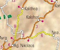Map of the Meteora, Kalambaka, Kastraki area, mainland Greece