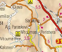 Map of the Meteora, Kalambaka, Kastraki area, mainland Greece